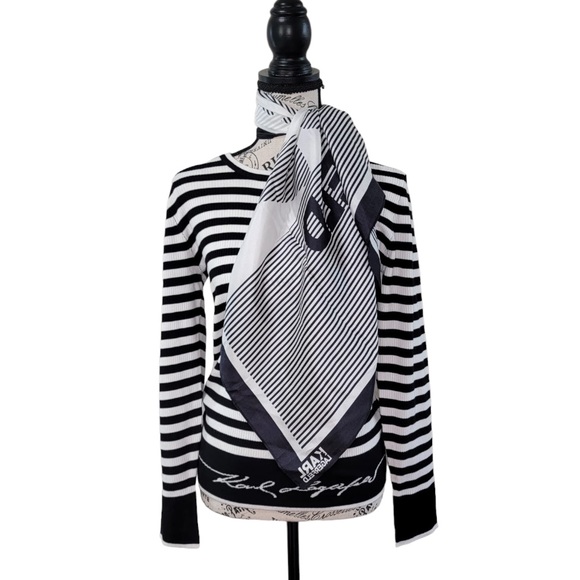 Karl Lagerfeld | Accessories | Karl Lagerfeld Black And White Striped ...